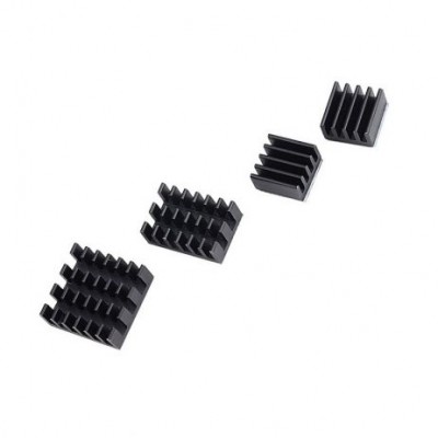 Black 4 in 1 Heat Sink Set Aluminum for Raspberry Pi 4 Model B buy ...