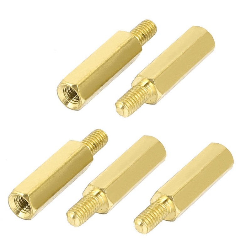 M4 X 20mm Male to Female Brass Hex Threaded Pillar Standoff Spacer - 2 ...