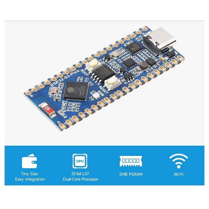 Waveshare Esp32 S3 Microcontroller 24 Ghz Wi Fi Development Board Dual Core Processor With