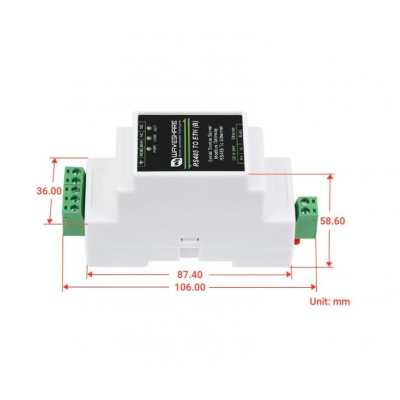 Waveshare Industrial Serial Server, RS485 to RJ45 Ethernet, TCP/IP to Serial, Rail-Mount Support ...